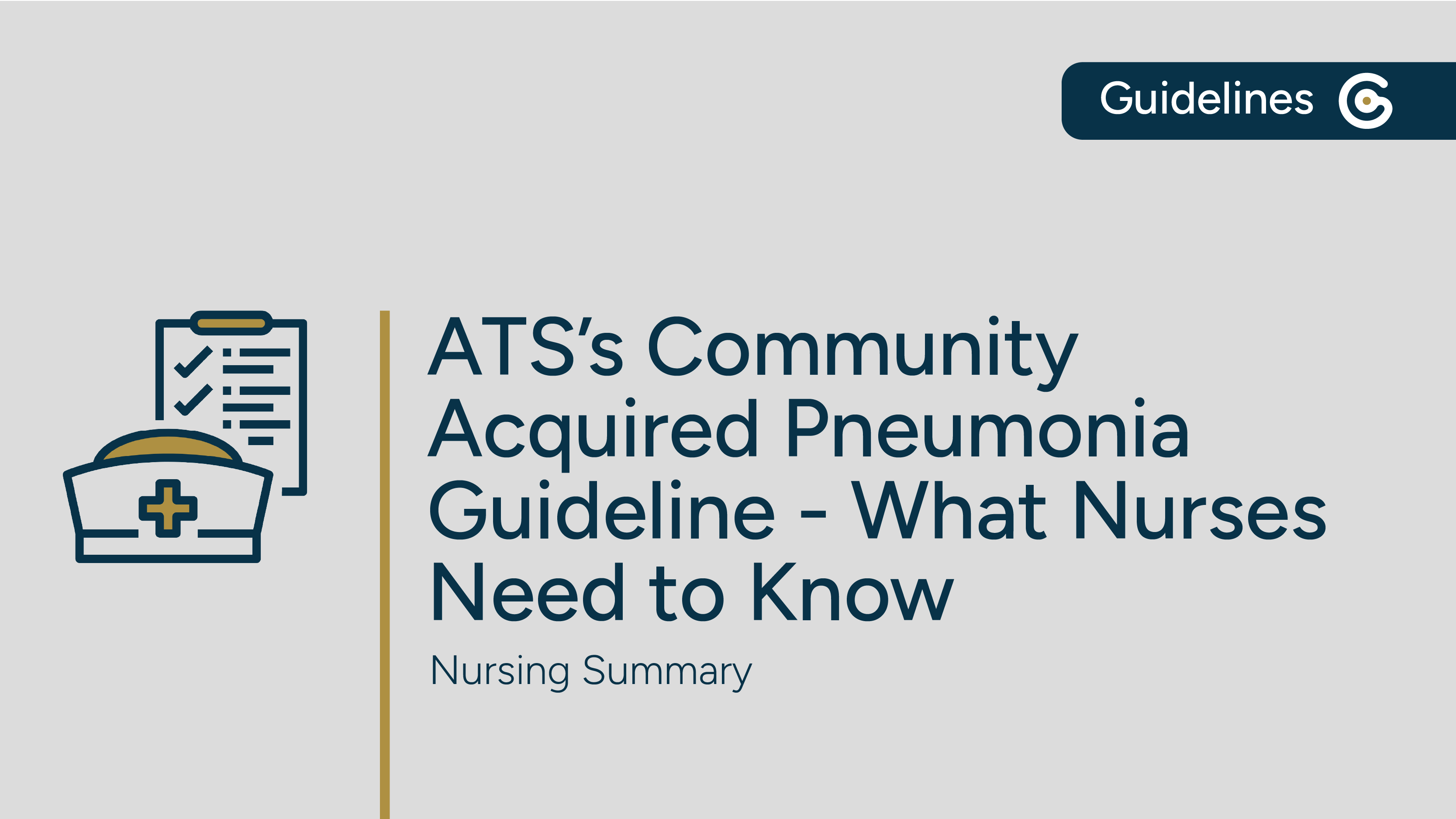 ATS's Community Acquired Pneumonia Nursing Summary - Guideline Central